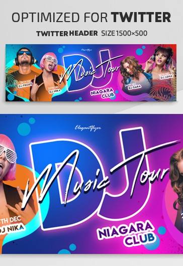 Blue Modern DJ Music Tour Premium Social Media Template PSD | by ...
