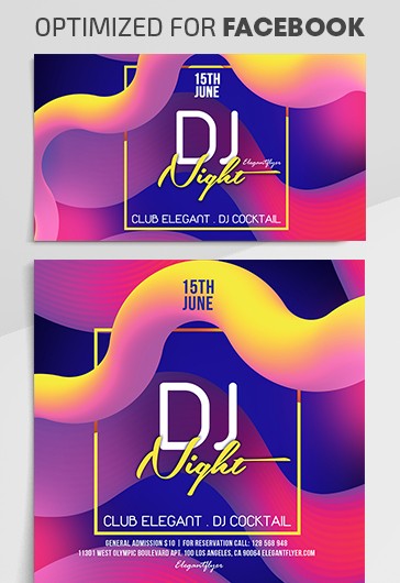 Purple Abstract DJ Night Facebook Free Social Media Template PSD | by ...
