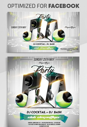 Gray Abstract Dj Party Facebook Premium Social Media Template PSD | by ...
