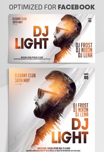 White Creative DJ Party Facebook Premium Social Media Template PSD | by ...