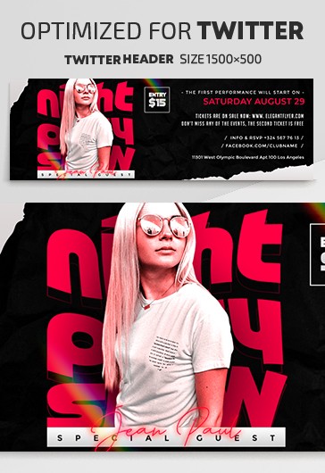 DJ Party - Free Twitter Header PSD Template - 10030704 | by ElegantFlyer