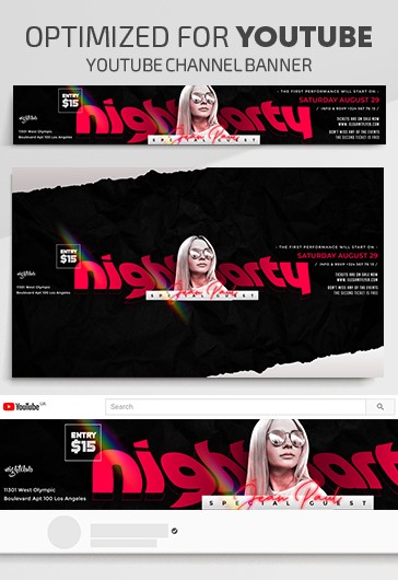 DJ Party - Free Youtube Channel banner PSD Template - 10030705 | by ...