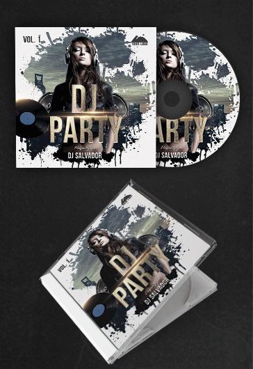 White Simple DJ Party Premium CD Album Cover Template PSD | by Elegantflyer
