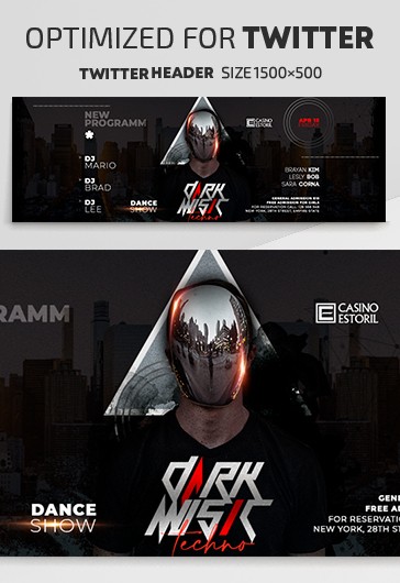 Black Creative DJ Party Twitter Premium Social Media Template PSD | by ...