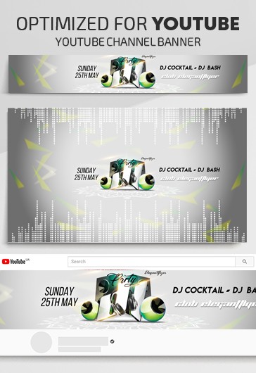 White Modern Dj Party Youtube Premium Social Media Template PSD | by ...