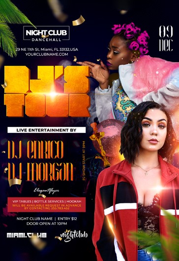 Black Creative DJ Tour Premium Flyer Template PSD | by Elegantflyer