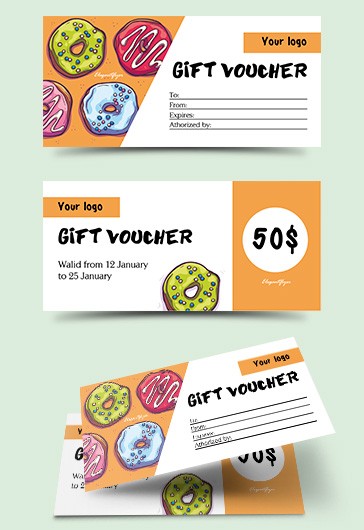 Donut - Premium Gift Certificate PSD Template - 10021110 | by ElegantFlyer