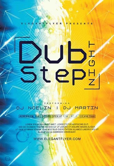 Multicolor Bright Dub Step Night Premium Flyer Template PSD | by ...