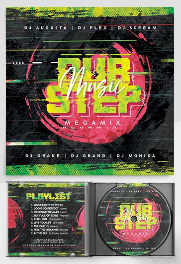 Black Creative Dubstep CD Cover Premium CD Album Cover Template PSD ...