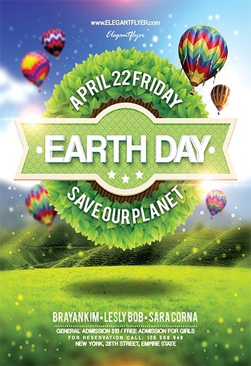 Green Creative Earth Day Premium Flyer Template PSD | by Elegantflyer