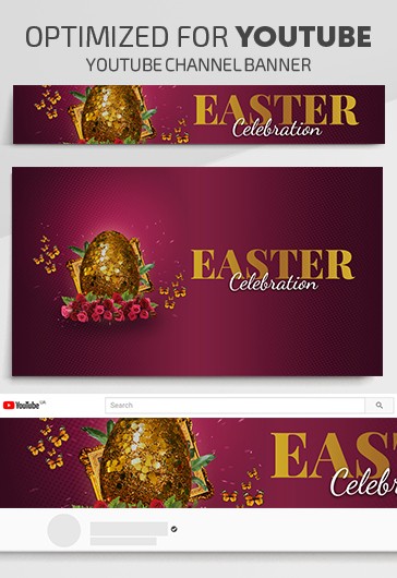 Easter Celebration - Free Youtube Channel banner PSD Template ...