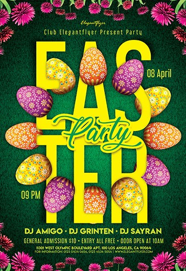 Green Bright Easter Premium Flyer Template PSD | by Elegantflyer