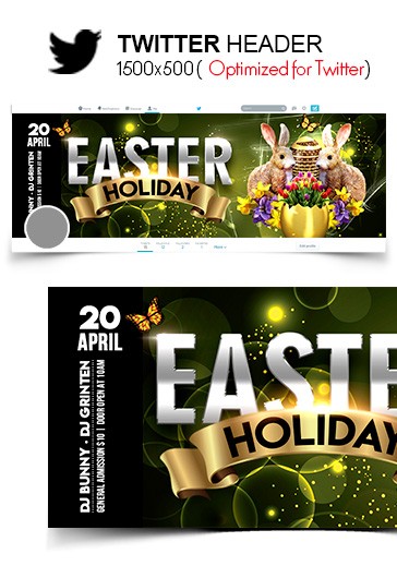 Easter Holiday – Free Twitter Header PSD Template - 10022602 | by ...