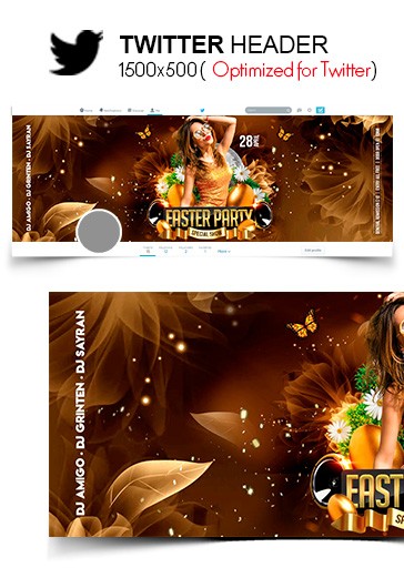 Easter Party – Twitter Header PSD Template - 10022359 | by ElegantFlyer