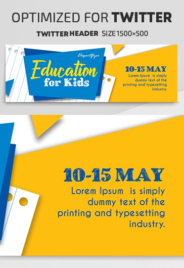 Yellow Minimalist Education for Kids Free Social Media Template PSD ...