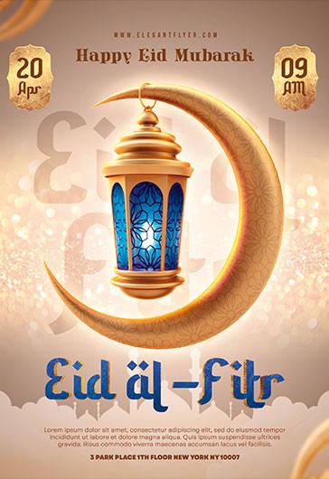 White Exclusive Eid Al-Fitr Free Flyer Template PSD | by Elegantflyer