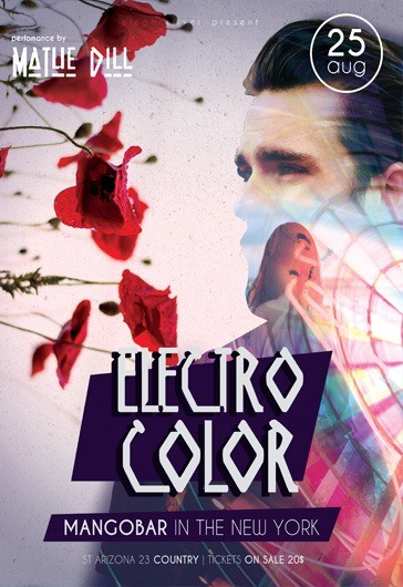 Pink Exclusive Electro Color Premium Flyer Template PSD | by Elegantflyer