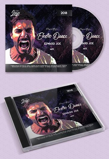 Purple Gradient Electro Dance Premium CD Album Cover Template PSD | by ...