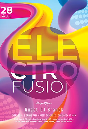 Multicolor Bright Electro Fusion Premium Flyer Template PSD | by ...