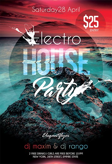 Multicolor Exclusivo Festa de Electro House V02 Premium Modelo de Flyer ...