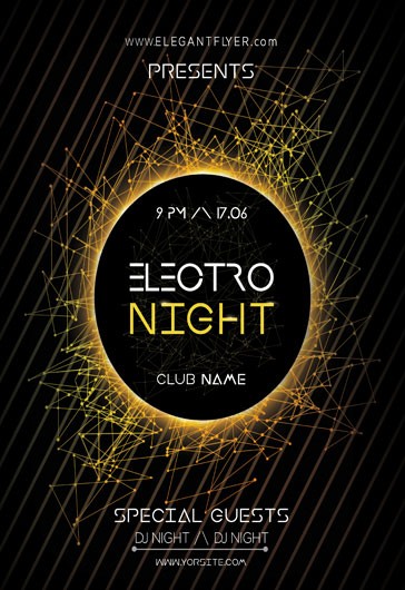 Black and Gold Luxury Electro Night Free Flyer Template PSD | by ...