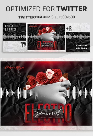 Electro Sound - Free Twitter Header PSD Template - 10029379 | by ...