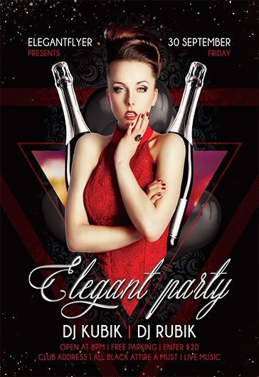 Black Modern Elegant Party Free Flyer Template PSD | by Elegantflyer