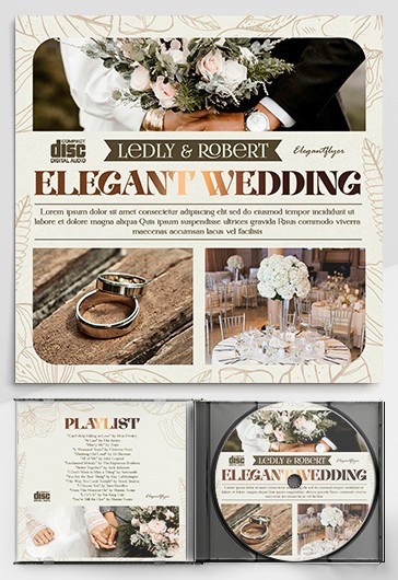 White Elegant Wedding Free CD Album Cover Template PSD | by Elegantflyer