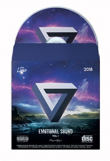 Blue Creative Emotional Sound Premium CD Album Cover Template PSD | by ...