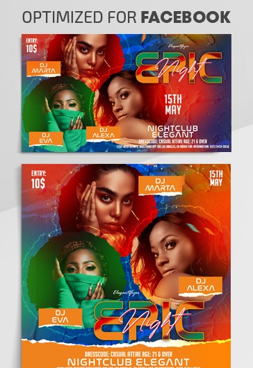Epic Party - Free Facebook Cover Template in PSD + Post + Event cover ...