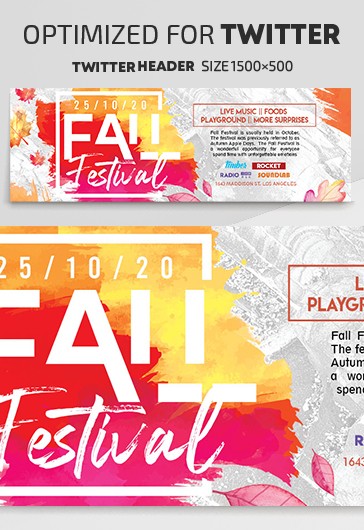Fall Festival - Free Twitter Header PSD Template - 10027895 | by ...
