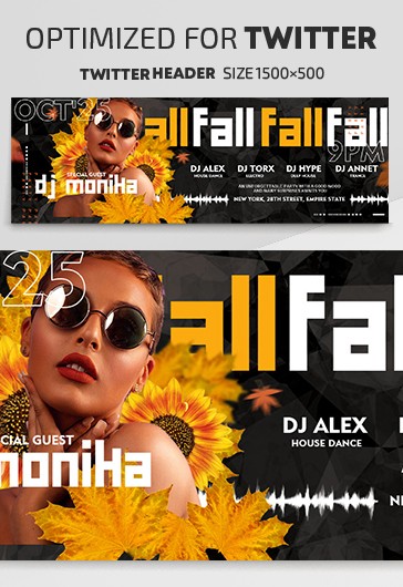 Fall Party - Free Twitter Header PSD Template - 10031136 | by ElegantFlyer