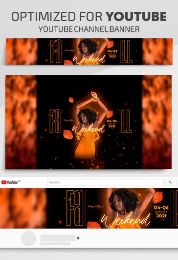 Fall Weekend - Free Youtube Channel banner PSD Template - 10030839 | by ...