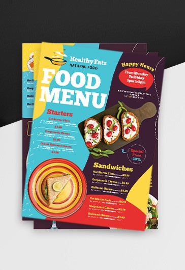 Blue Creative Fancy Menu Premium Restaurant menu Template PSD | by ...