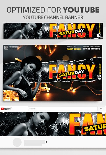 Fancy Saturday - Free Youtube Channel banner PSD Template - 10031574 ...