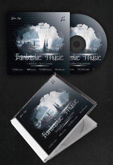 Black Simple Fantastic Music Free CD Album Cover Template PSD | by ...