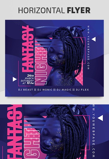 Purple Modern Fantasy Night Free Flyer Template PSD | by Elegantflyer