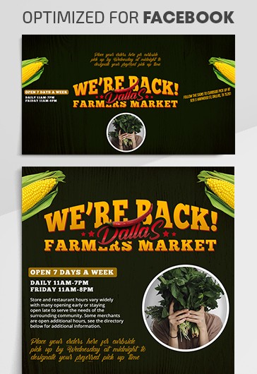 Farmers Market - Free Facebook Cover Template in PSD + Post + Event ...
