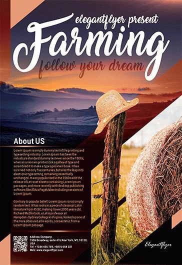 Green Illustrated Agriculture and Farming Free Flyer Template PSD | by ...