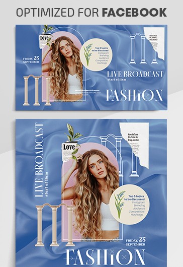 Blue Simple Fashion Event Facebook Premium Social Media Template PSD ...