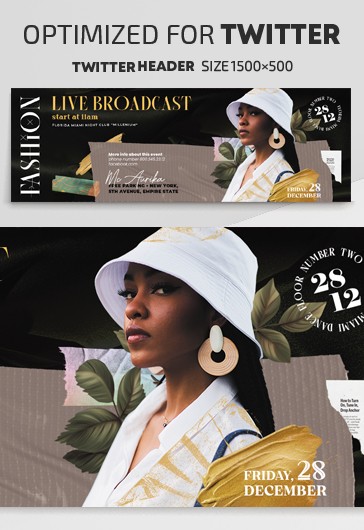 Fashion - Free Twitter Header PSD Template - 10031635 | by ElegantFlyer