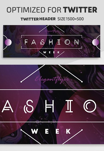 Fashion Week - Twitter Header PSD Template - 10024911 | by ElegantFlyer