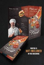 Fast Food - Tri-Fold Brochure PSD Template - 10017818 | by ElegantFlyer