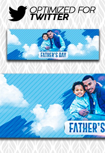 Plantilla de redes sociales PSD Azul Simple Día del Padre en Twitter ...