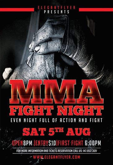 Fight Night - Flyer PSD Template - 10018359 | by ElegantFlyer