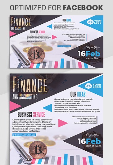 Blue Simple Finance and Accounting Facebook Free Social Media Template PSD