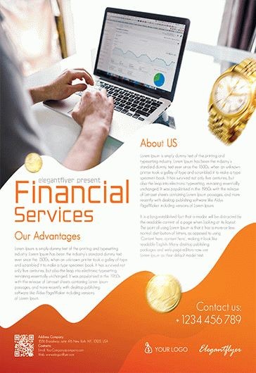 White Minimalist Financial Services Premium Flyer Template PSD | by ...