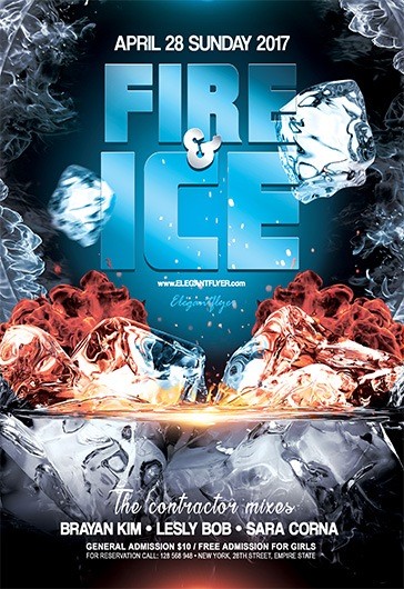 Blue Creative Fire and Ice Free Flyer Template PSD | by Elegantflyer