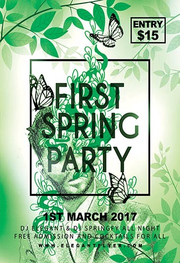 First Spring Party - Flyer PSD Template - 10018904 | by ElegantFlyer