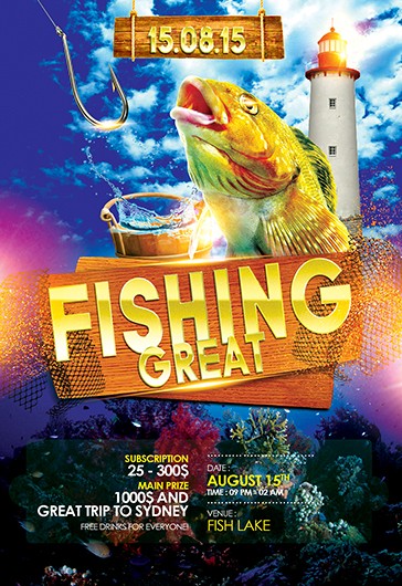 Pesca - Modello di volantino PSD. - 10017044 | by ElegantFlyer